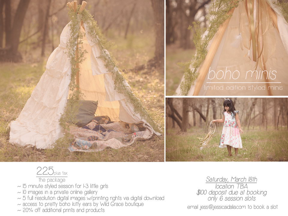 boho styled mini sessions BOOKING NOW ~ San Antonio, Texas Child ...